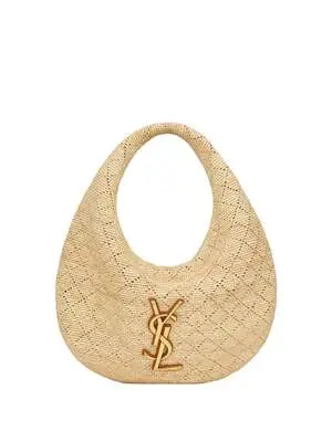 Saint Laurent Icare Hobo In Raffia - Multicolor