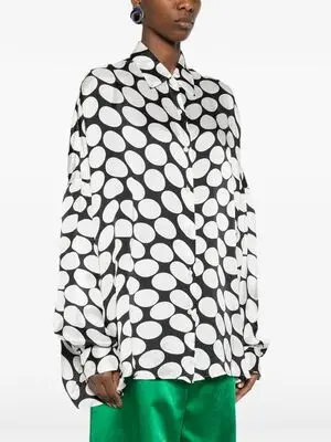 Dries Van Noten Polka Dot Viscose Shirt - Black