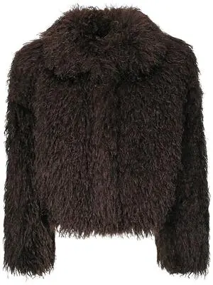 Tagliatore Faux Fur Cropped Jacket - Brown