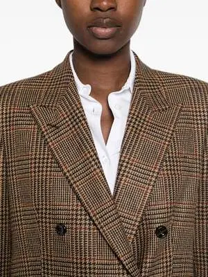Tagliatore Double-breasted Checked Blazer - Brown