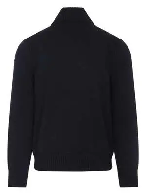 Moncler Cardigan Imbottito In Lana Con Zip