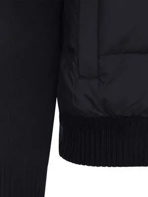Moncler Cardigan Imbottito In Lana Con Zip