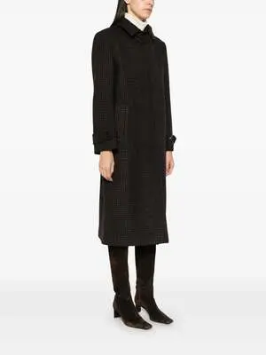 Tagliatore Bethany Wool Houndstooth Coat - Brown