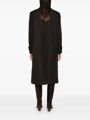Tagliatore Bethany Wool Houndstooth Coat - Brown