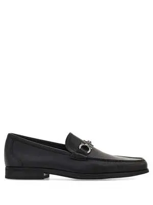 FERRAGAMO Supreme Gancini Ornament Loafers - Black