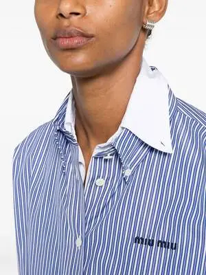 Miu Miu Micro Pinstripe Poplin Shirt