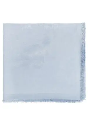 FERRAGAMO Sl Pergamen Silk Jacquard Shawl - Blue