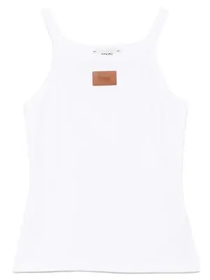 Fendi Ribbed Logo Tank Top - White