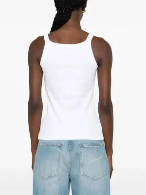 Fendi Ribbed Logo Tank Top - White