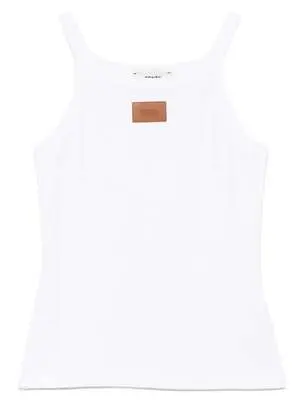 Fendi Ribbed Logo Tank Top - White