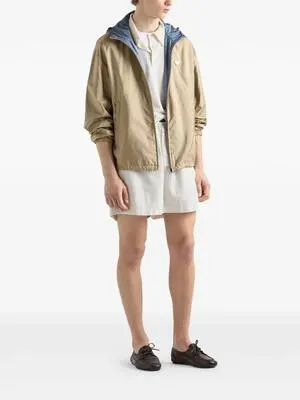 Prada Re-nylon Reversible Hooded Jacket - Brown