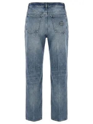 Miu Miu Washed Denim Trousers - Blue