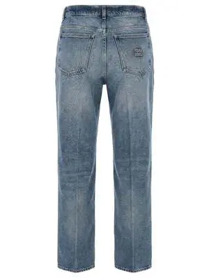 Miu Miu Washed Denim Trousers - Blue