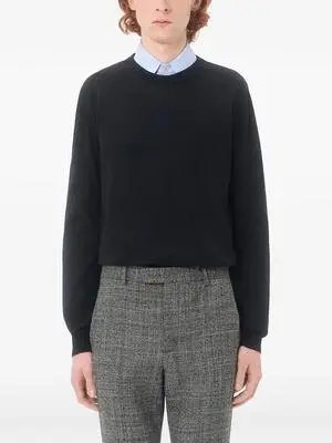 Valentino Garavani Wool Jumper With Vlogo Embroidery - Black
