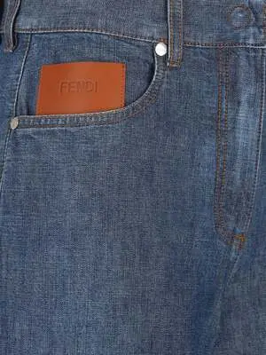 Fendi Ff Chambray Long Jeans