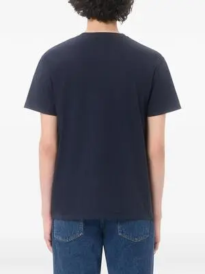 Valentino Garavani Cotton T-shirt With Vlogo Embroidery - Blue