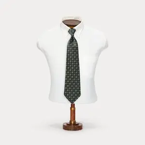 Ralph Lauren Handmade Silk Jacquard Foulard Pattern Neck Tie - Green Multi