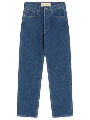 Valentino Garavani Vgold Denim Trousers - Blue