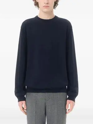 Valentino Garavani Wool Jumper With Vlogo Embroidery - Blue