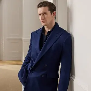 Ralph Lauren Kent Hand-tailored Linen-blend Jacket - Bright Navy
