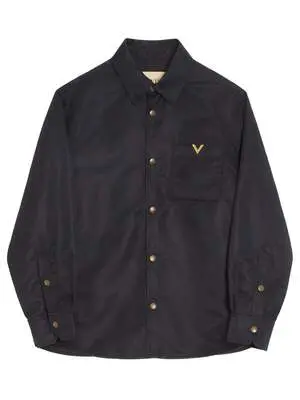 Valentino Garavani Nylon Shirt Jacket With Vgold - Black