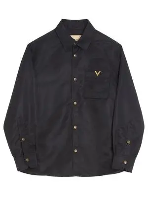 Valentino Garavani Nylon Shirt Jacket With Vgold - Black