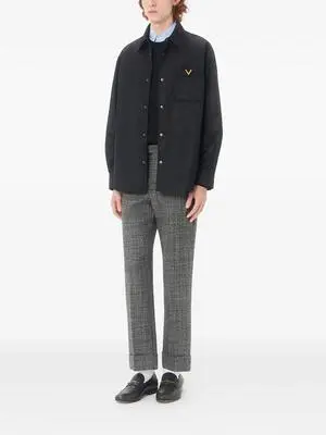 Valentino Garavani Nylon Shirt Jacket With Vgold - Black