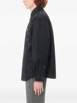 Valentino Garavani Nylon Shirt Jacket With Vgold - Black