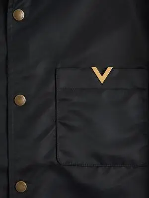 Valentino Garavani Nylon Shirt Jacket With Vgold - Black