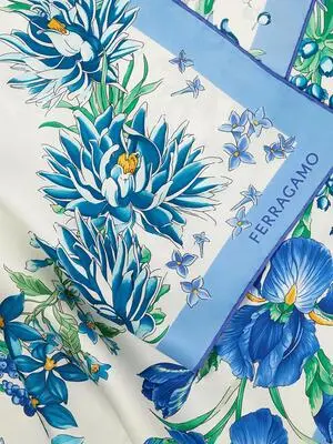FERRAGAMO Fo Primavera Spring-print Silk Scarf