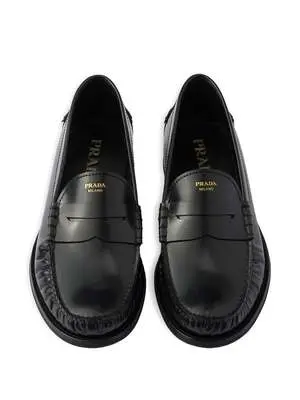 Prada Brushed Leather Loafers