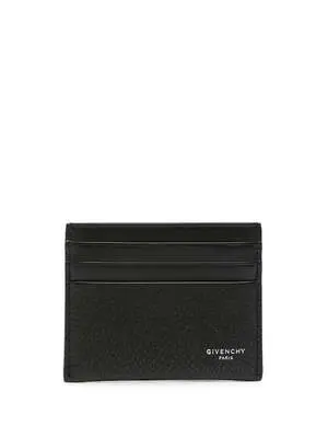 Givenchy Logo-print Grained Leather Card Holder - Black