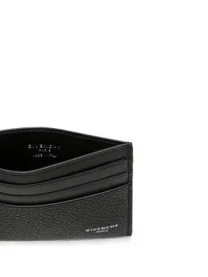 Givenchy Logo-print Grained Leather Card Holder - Black