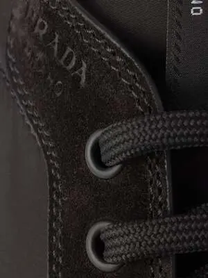 Prada Speedrock Re-nylon And Suede Sneakers