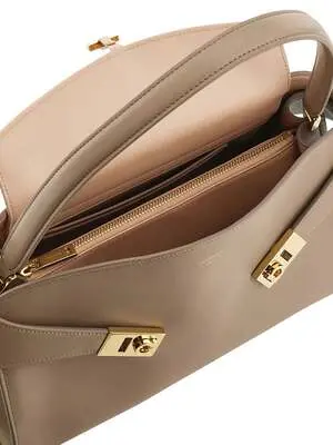 FERRAGAMO Hug Soft Medium Shoulder Bag - Gray