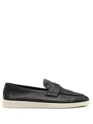 Prada Grained Leather Loafers - Black