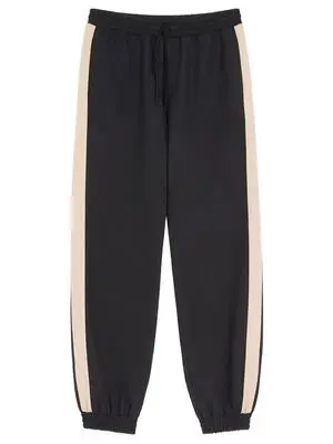 Valentino Garavani Nylon Trousers With Vgold Detail - Black