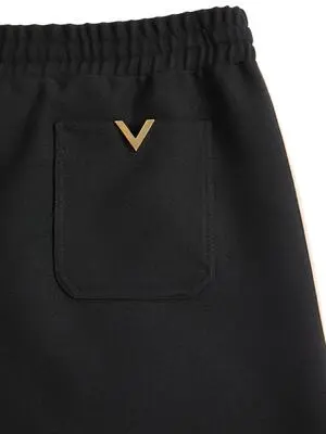 Valentino Garavani Nylon Trousers With Vgold Detail - Black