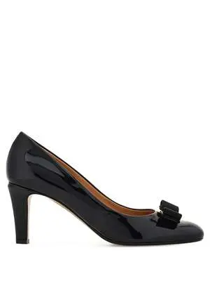 FERRAGAMO Carla 70 Naplak Vara Bow Pump - Black