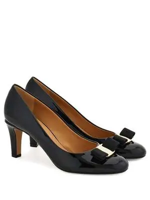 FERRAGAMO Carla 70 Patent Leather Bow Pumps