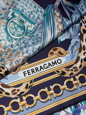 FERRAGAMO Felini Print Silk Scarf
