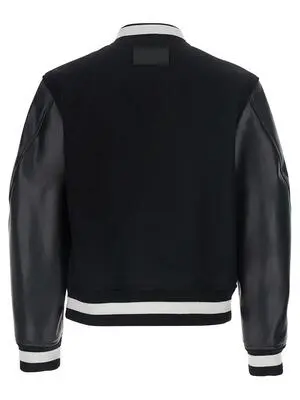 Givenchy Wool And Leather Varsity Jacket - Black