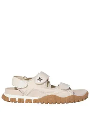 Miu Miu Tyre Technical Fabric And Suede Sandals - Multicolor