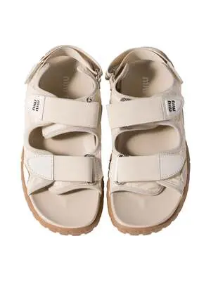Miu Miu Tyre Technical Fabric And Suede Sandals