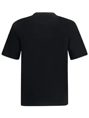 Prada Cotton Crewneck T-shirt With Pocket Detail - Black