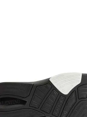 Valentino Garavani Demivee Low Top Sneakers In Mesh And Suede - Black