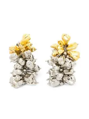 Dries Van Noten Handmade Earpin With Bead Embroidery - Silver