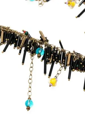 Dries Van Noten Beaded Tassel Necklace - Black