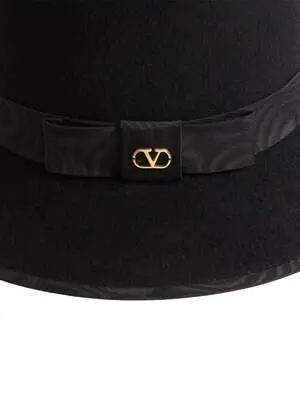 Valentino Garavani Vlogo Signature Fedora Hat - Black