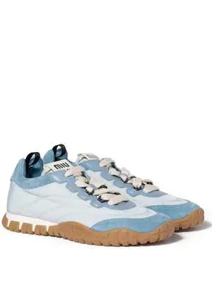 Miu Miu Tyre Technical Fabric, Suede And Leather Sneakers